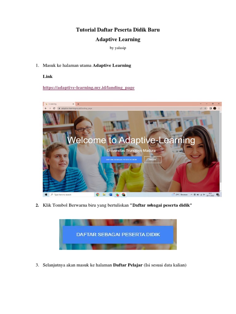 Tutorial Daftar Peserta Didik Baru Adaptive Learning | PDF