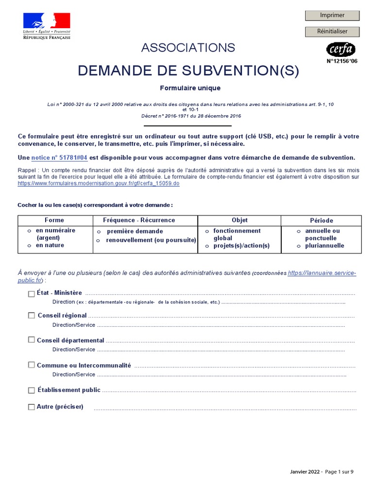 Cerfa 12156-06 | PDF | Bénévolat | Union européenne