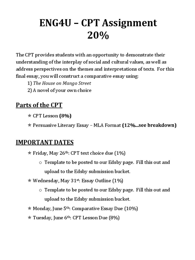 CPT Assignment - Eng4u | PDF | Essays | Cognition