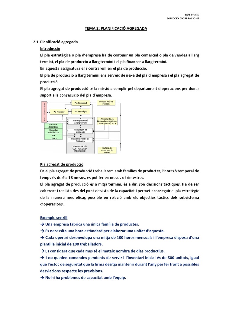 Apunts Tema 2 Direcció D'operacions | PDF