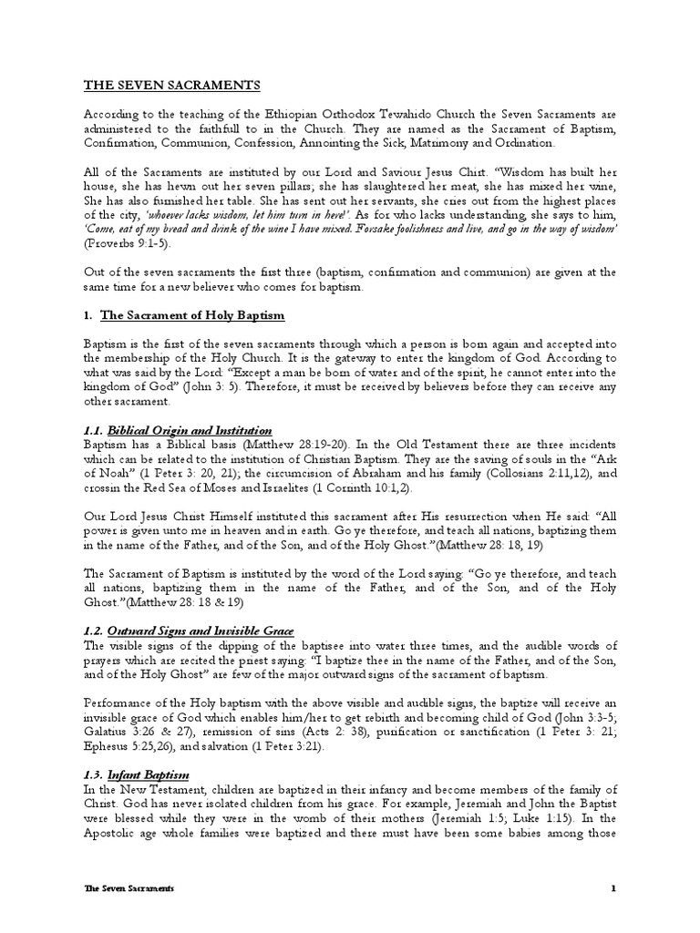 The Seven Sacraments | PDF