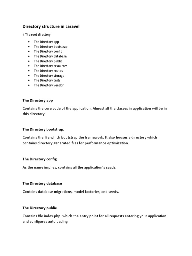 Directory Structure in Laravel | PDF