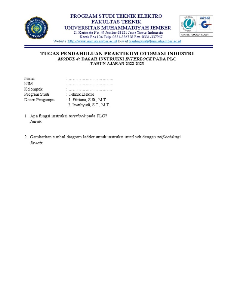 Tugas Pendahuluan Modul 4 | PDF