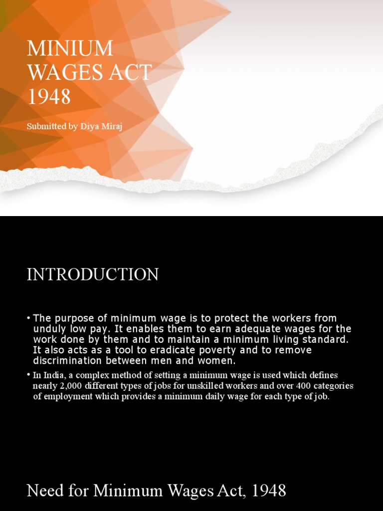 Minimum Wages Act Diya | PDF | Cost Of Living | Employment