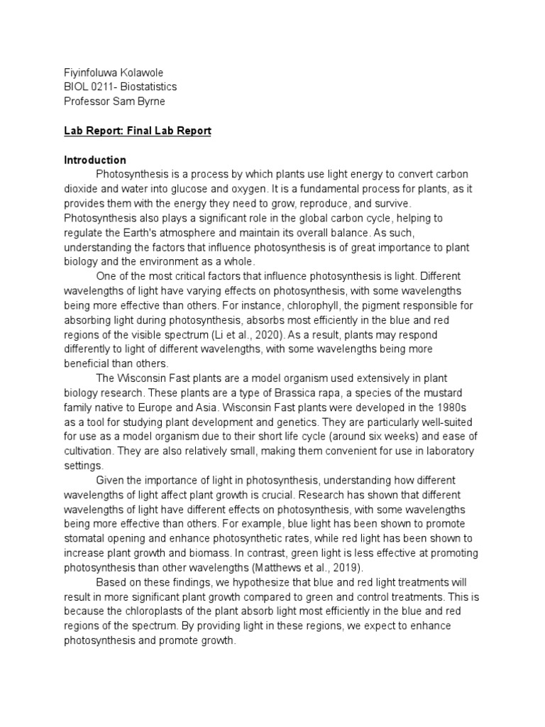 BIOL 0211 - Final Lab Report | PDF BIOL 0211 - Final Lab Report | PDF