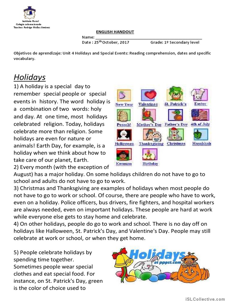 Reading Comprehension Test | PDF | Halloween