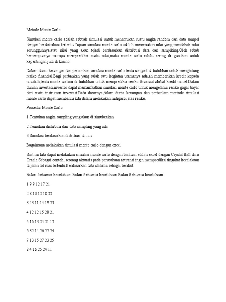 Metode Monte Carlo | PDF