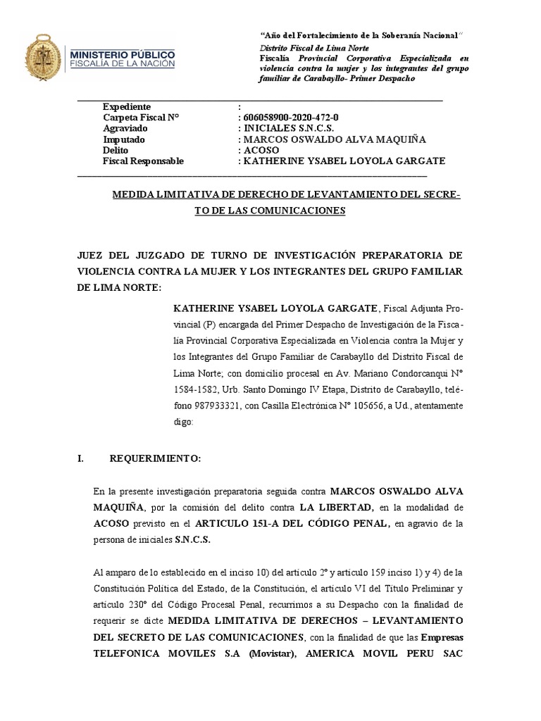 C.F. 472-2020 Levantamiento Del Secreto de Comunicaciones | PDF