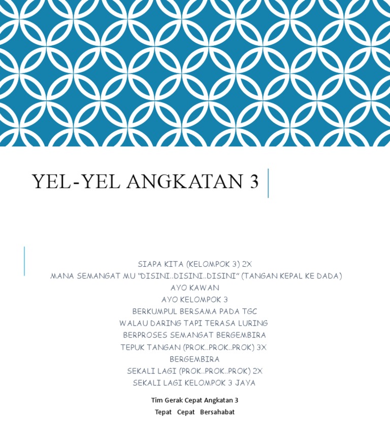 Yel-Yel Angkatan 3 PTT | PDF