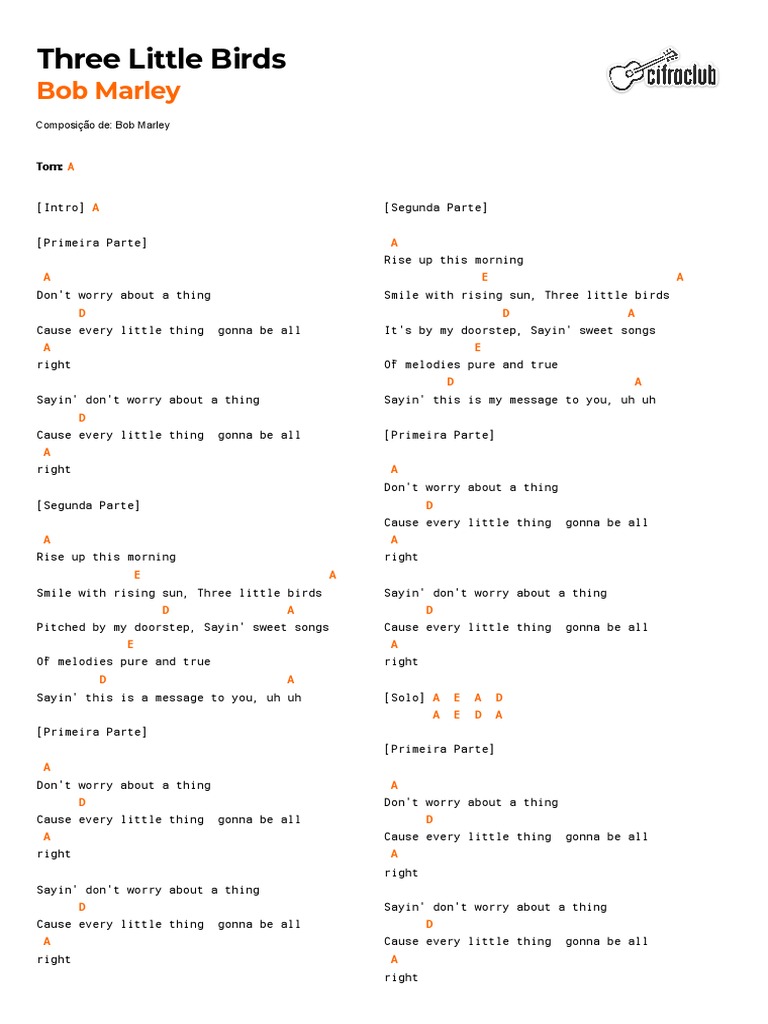 Cifra Club - Bob Marley - Three Little Birds | PDF