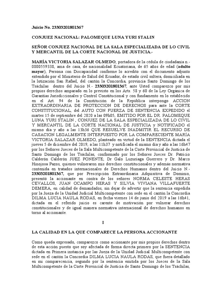 Extraordinaria De Protecci n PDF Debido Al Proceso Juez