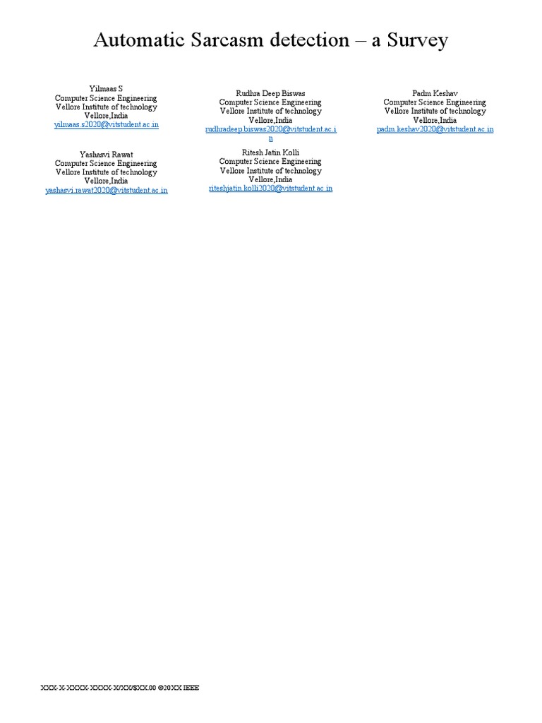 Automatic Sarcasm Detection | PDF