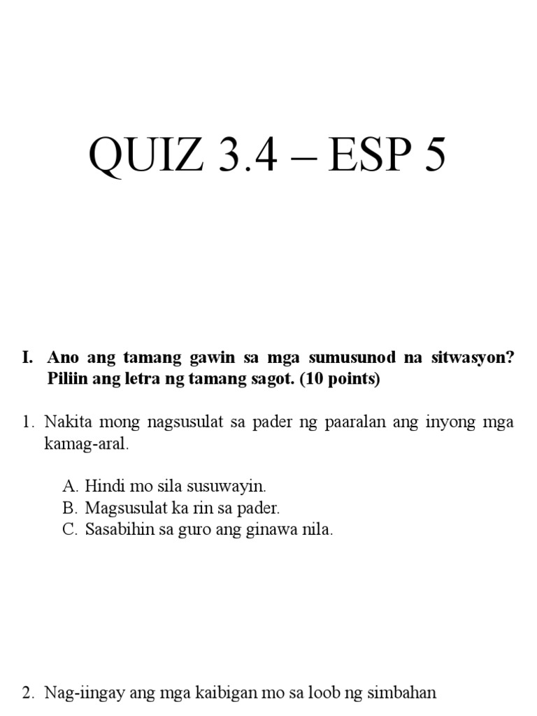Quiz 3.4 - Esp 5 | PDF