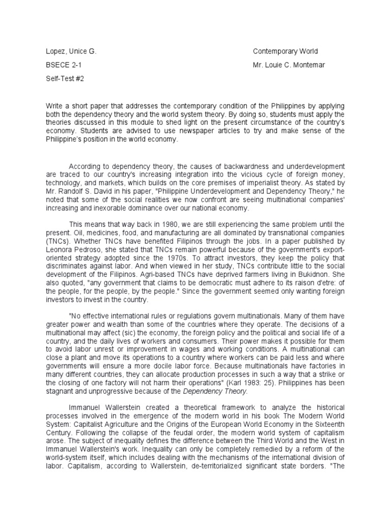 Lopez Self Test 2 | PDF