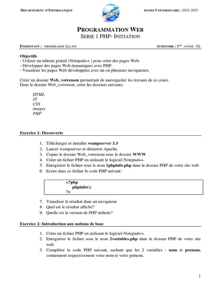 Correction Série - 1 - Prog Web Avancé | PDF