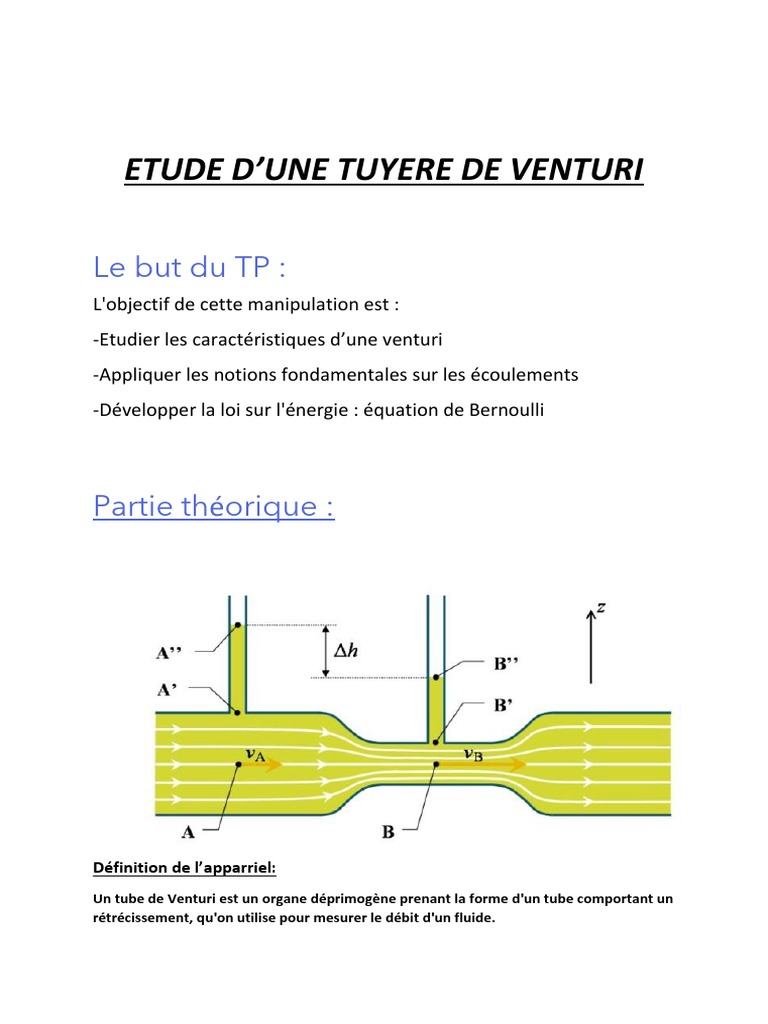 Étude d'une tuyère de Venturi | PDF | Mécanique newtonienne ...