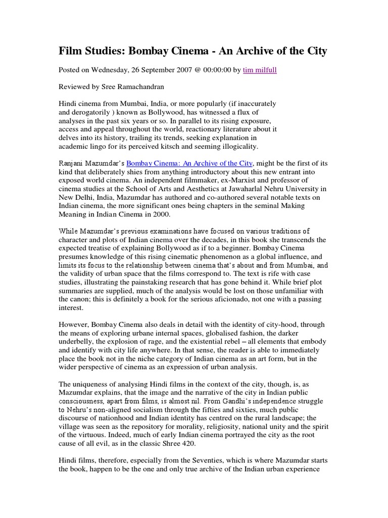 Review of Bombay Cinema An Archive of th-32327877 | PDF | Cinema Of ...