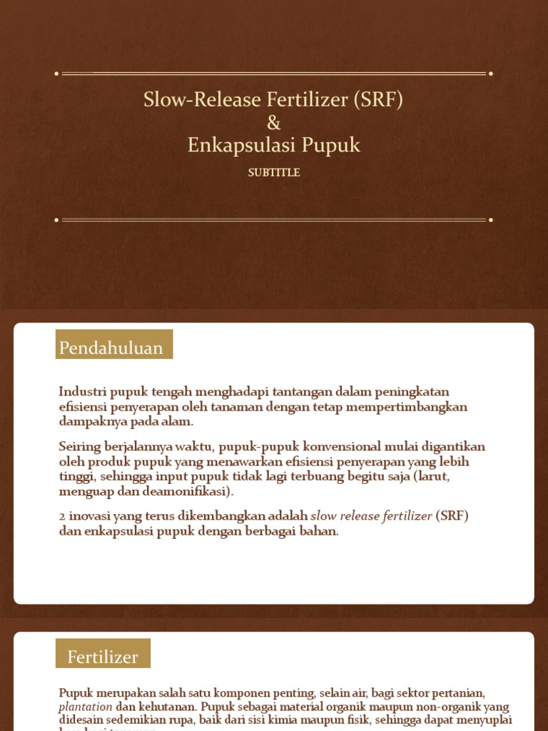 Slow Release Dan Enkapsulasi Pupuk | PDF