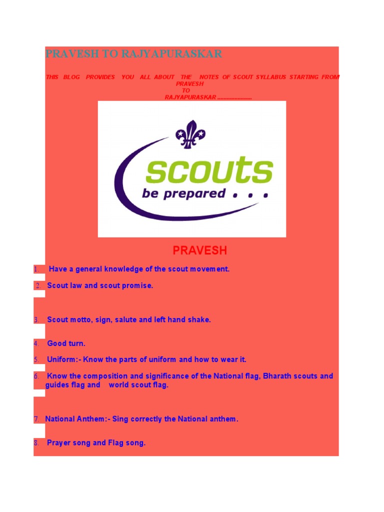Scout Pravesh To Rajyapuraskar | PDF | Knot
