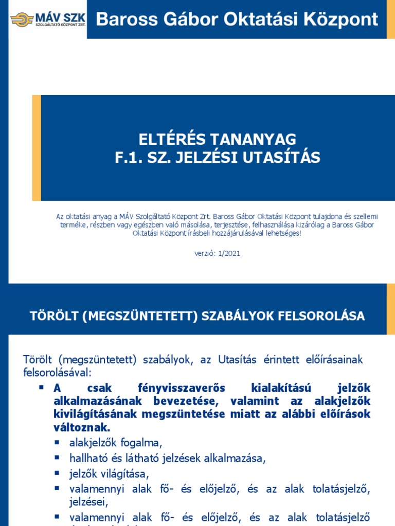 Ált - Forgalmi F.1. Eltérés-2021 Ver210401 | PDF