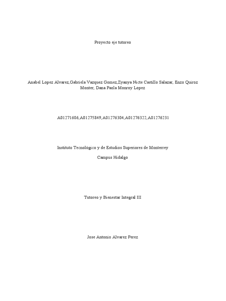 Actividad Eje Tutoria Final | PDF