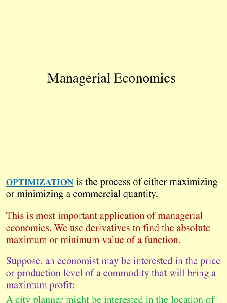 Managerial Economics - Lecture 3 | PDF | Demand | Profit (Economics)