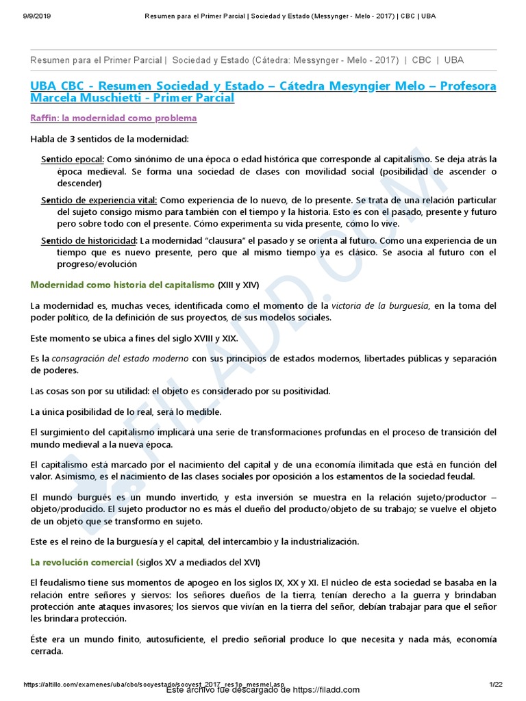Resumen para El Primer Parcial - Sociedad y Estado Messynger - Melo ... Resumen para El Primer Parcial - Sociedad y Estado Messynger - Melo ...