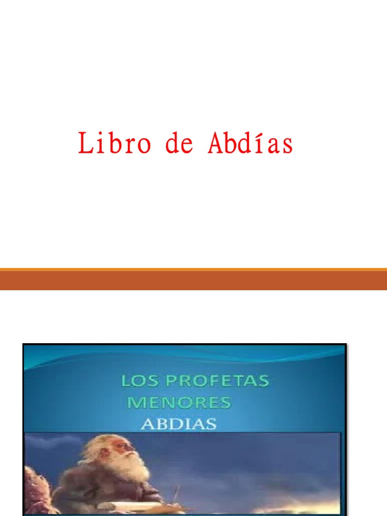 Libro de Abdías | PDF | Jacob | Creencia religiosa y doctrina