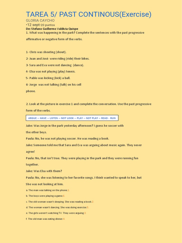 Pasado Continuo | PDF