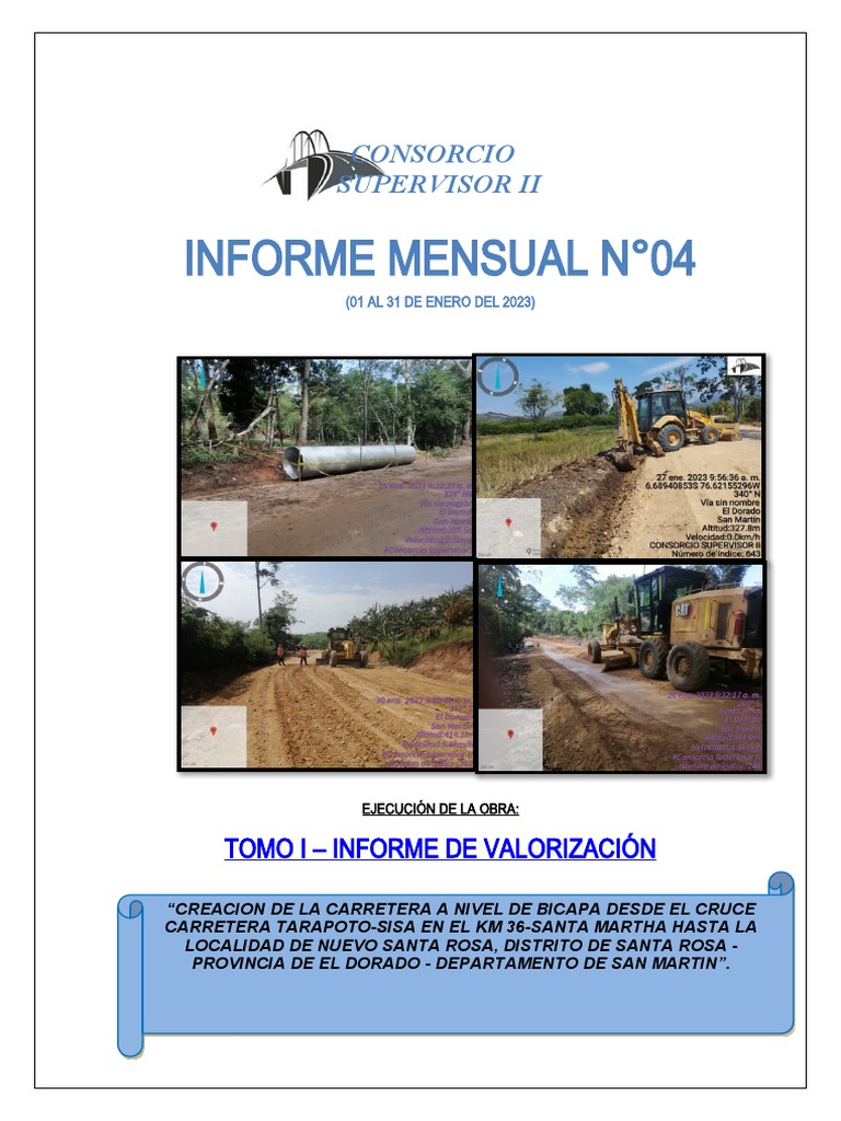 Informe Mensual de Valorizacion | PDF