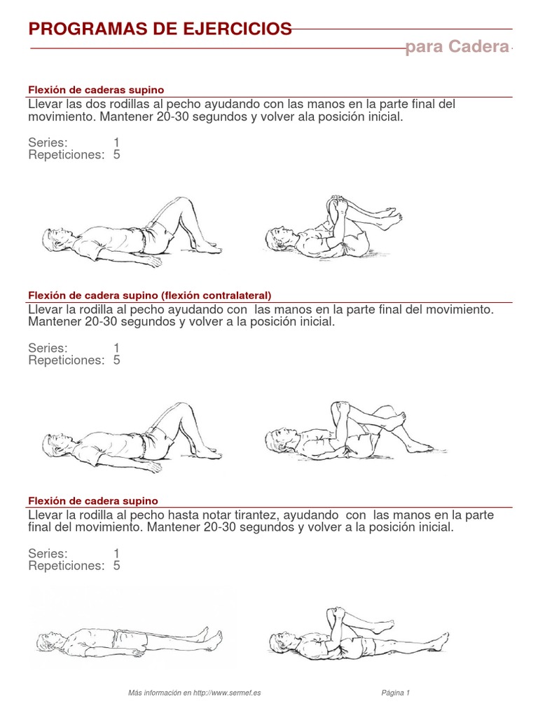 Ejercicios Movilidad y Tonificación Cadera | PDF | Rodilla | Nalgas