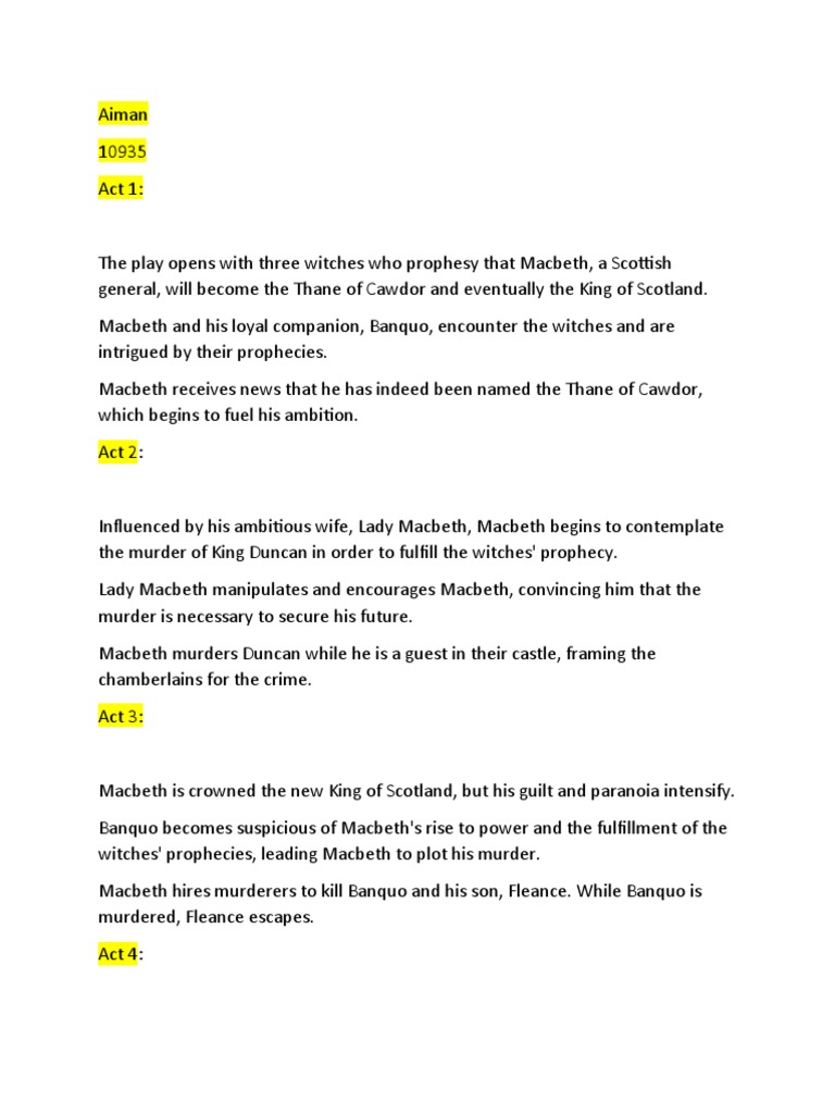 Shakespeare | PDF | Macbeth | Shakespearean Tragedies