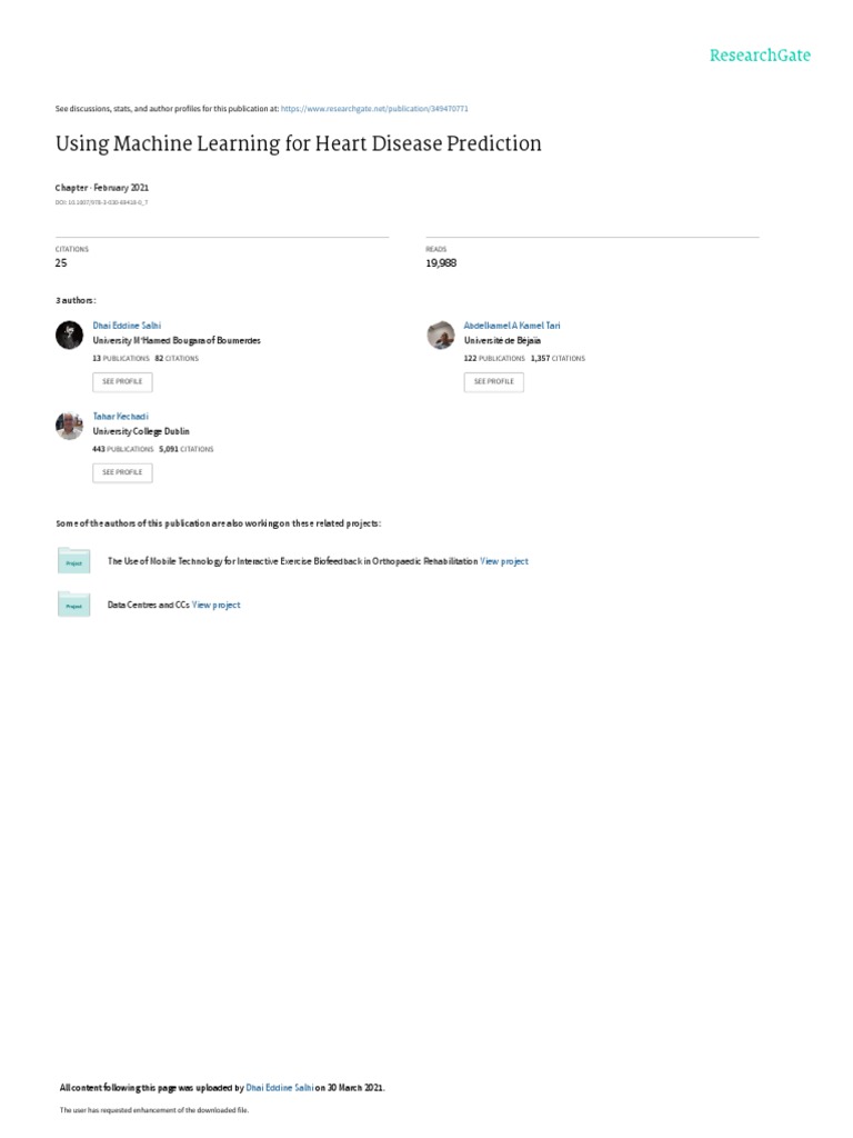 Using Machine Learning For Heart Disease Prediction4 | PDF