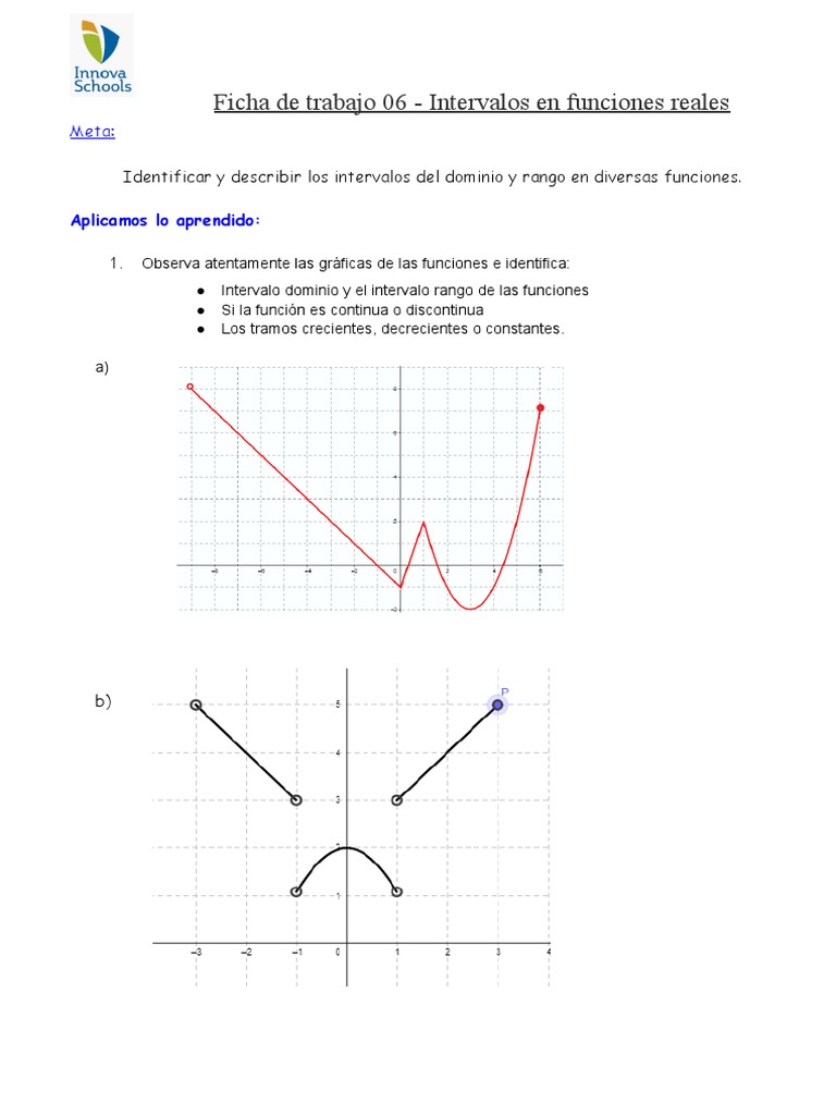 Ficha de Trabajo - Intervalos en Las Funciones | PDF