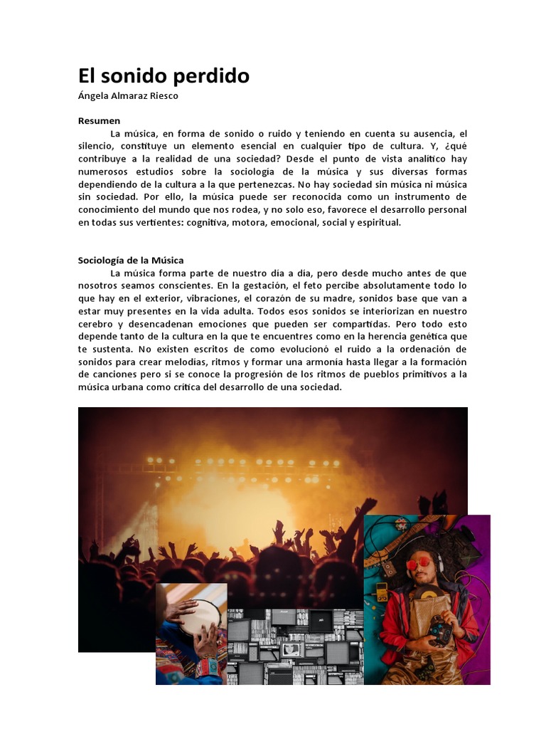 El Sonido Perdido. Artículo | PDF | Las emociones | Sicología