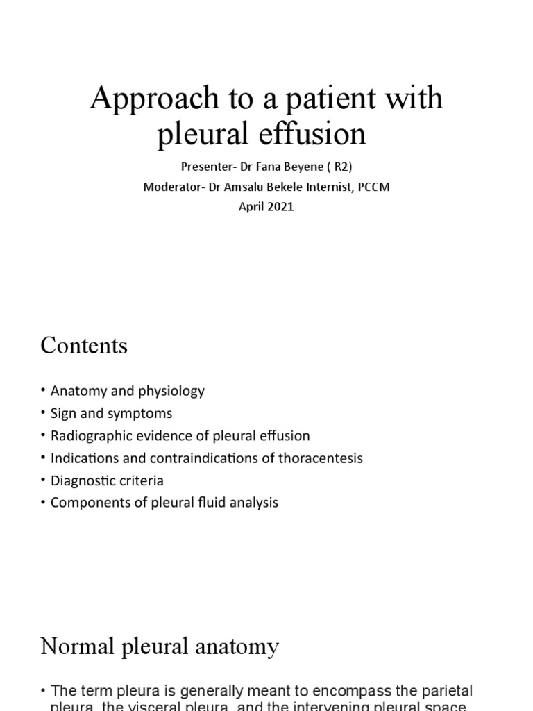 Approach to Diagnosing Pleural Effusions (APPEFF | PDF | Clinical ...