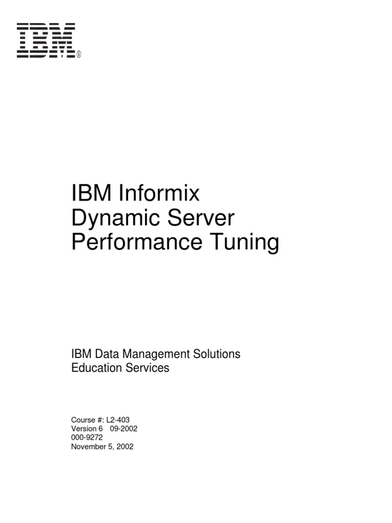 Informix 9.x Performance Tuning | PDF | Cache (Computing) | Database Index
