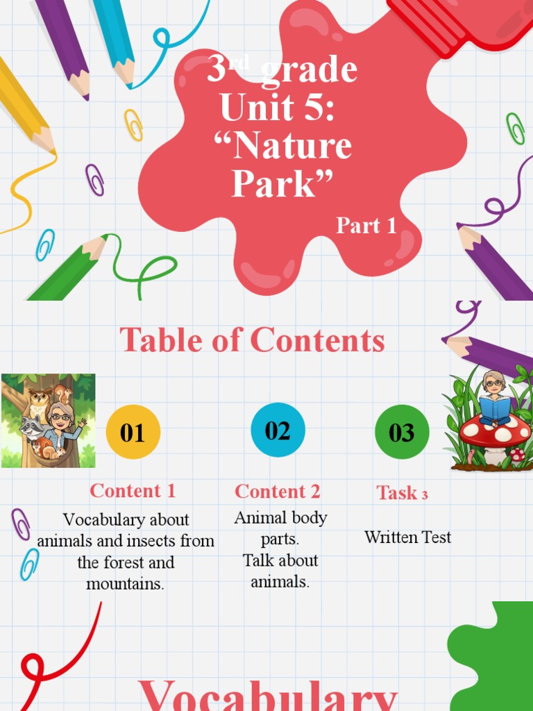 3rd Grade Unit 5 - Nature Park - Vocabulary | PDF