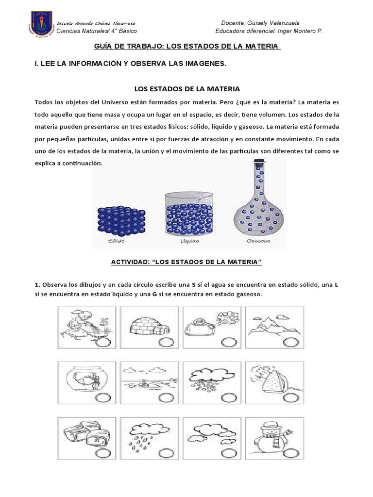4 Estados De La Materia Estados De La Materia | PDF