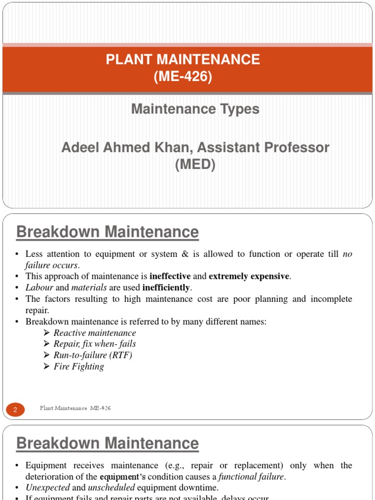 LEC 4 PM Maintenance Types | PDF LEC 4 PM Maintenance Types | PDF