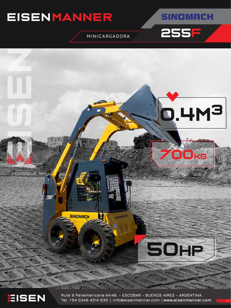 Minicargadora Sinomach 255f | PDF | Vehículos | Vehículo de motor