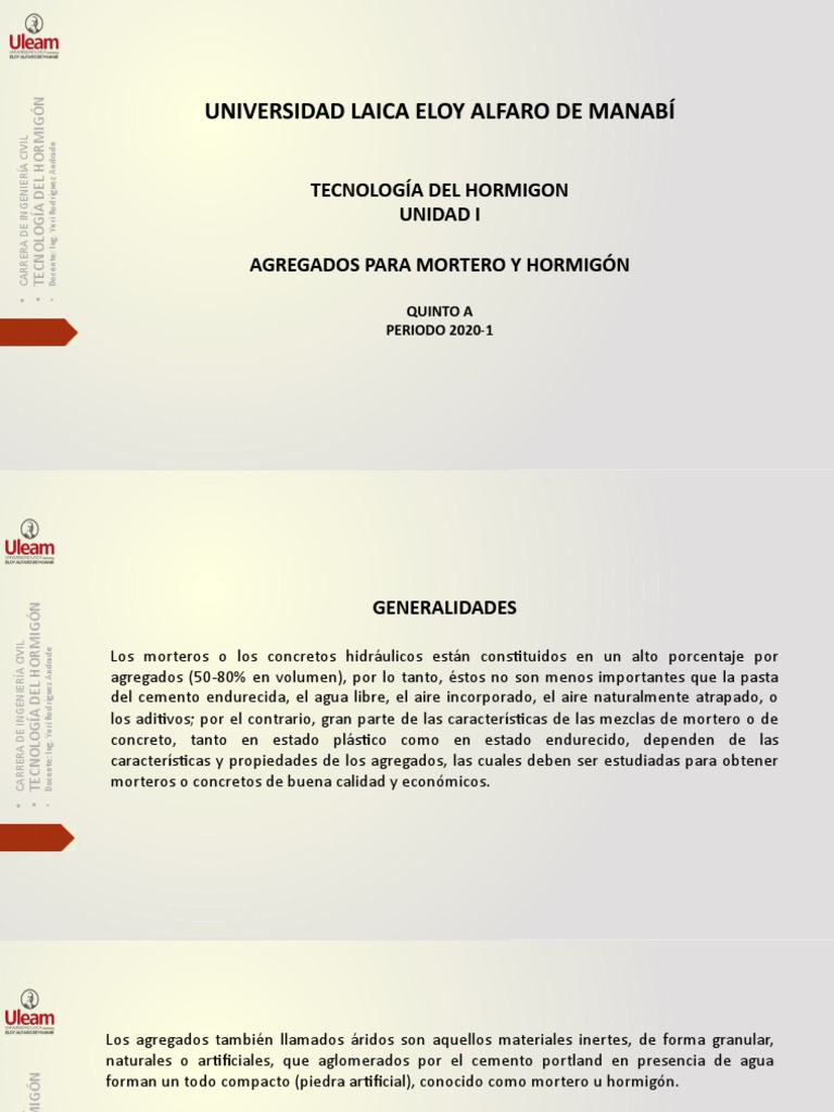 AGLOMERANTES. Clase Joyce Cueva | PDF | Hormigón | Roca (geología)