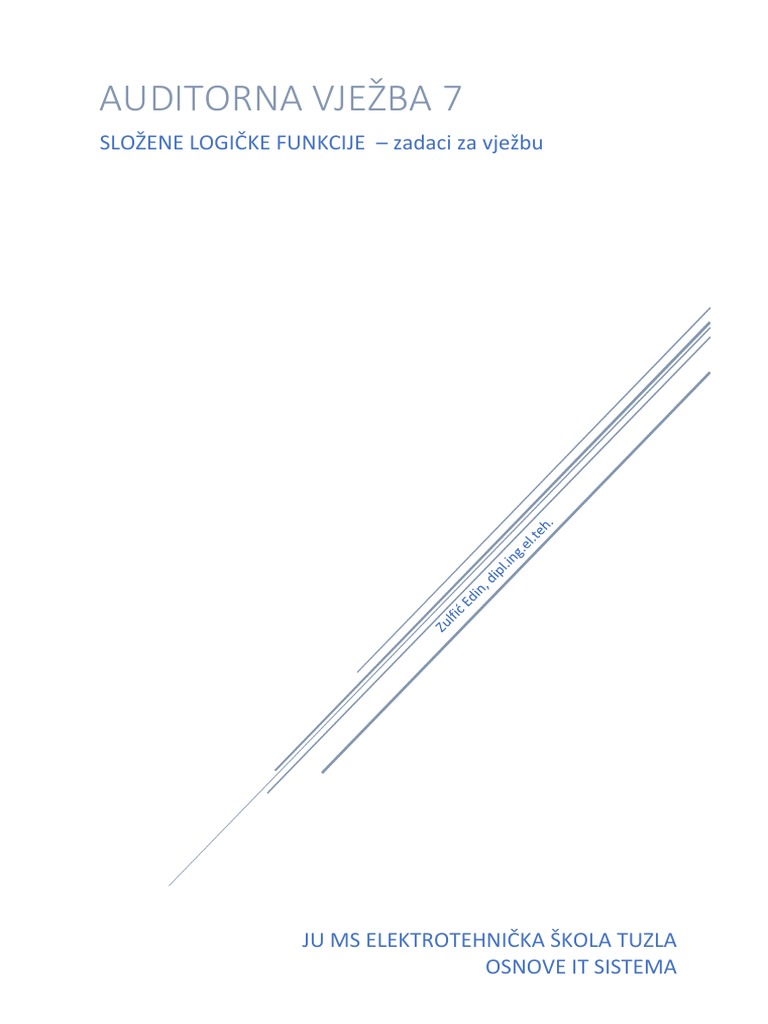 AV7 - Slozene Logicke Funkcije - Zadaci | PDF