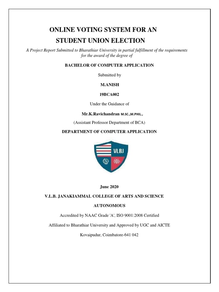 Student Union Election Online Voting System | PDF | Software Testing | Php
