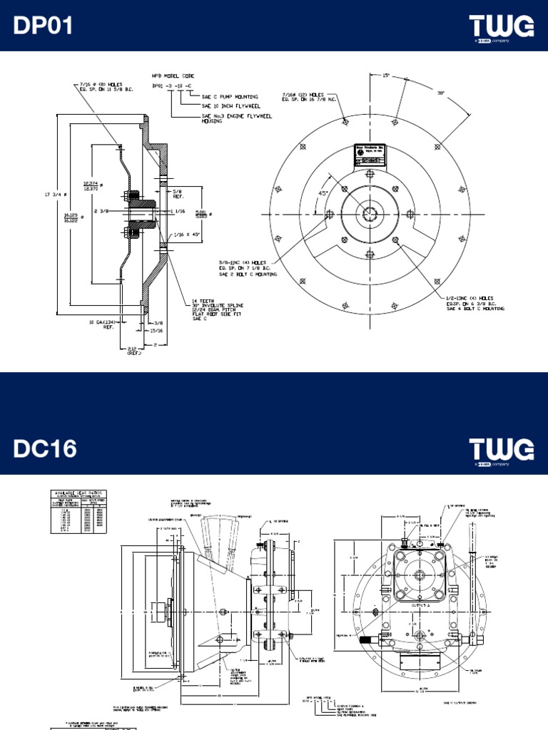 Gear Products Hydraulic Pump Drive Specifications | PDF