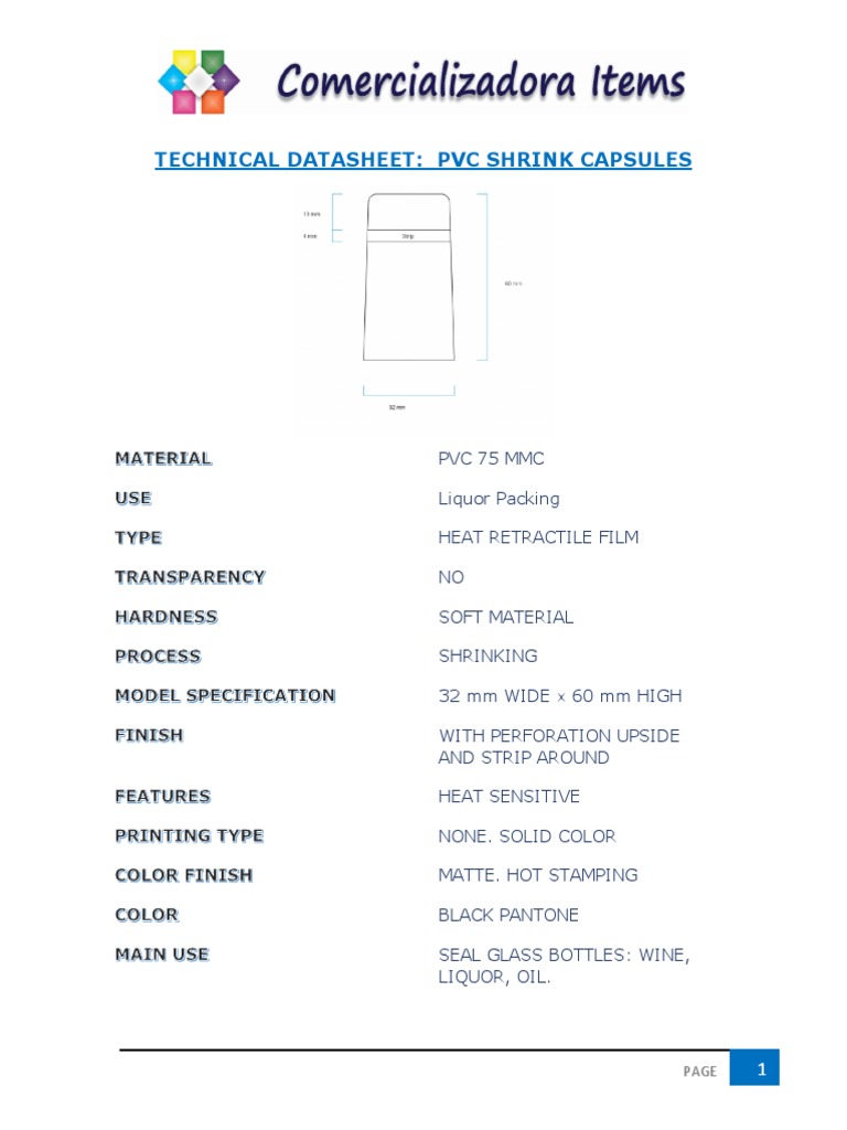 Technical Datasheet PVC Capsules | PDF