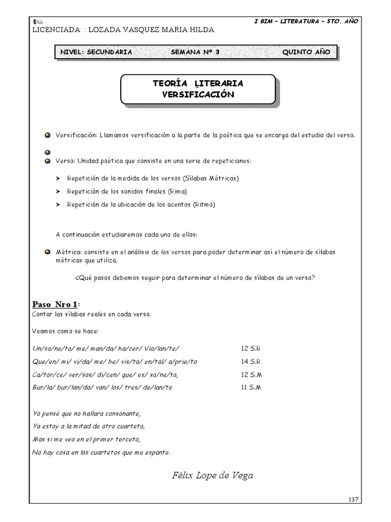 Guia-3 LIT - Teoria Literaria | PDF | Fonética | Ritmo Poético