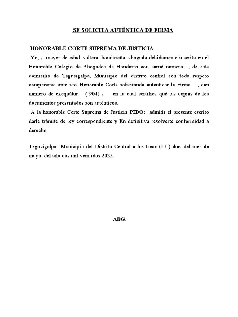 Solicitud de Autenticación de Firma | PDF | Derecho