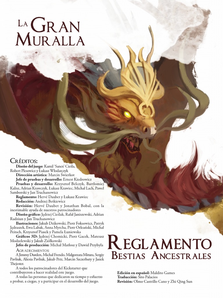 The Great Wall - Ancient Beast - Rulebook - ESP | PDF