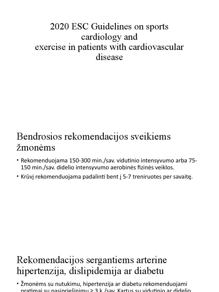 2020 ESC Guidelines On Sports Cardiology | PDF